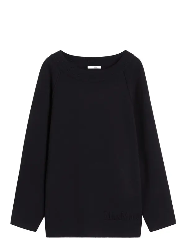 Max Mara Dumbo" Logo Embossed Top - Navy Blue