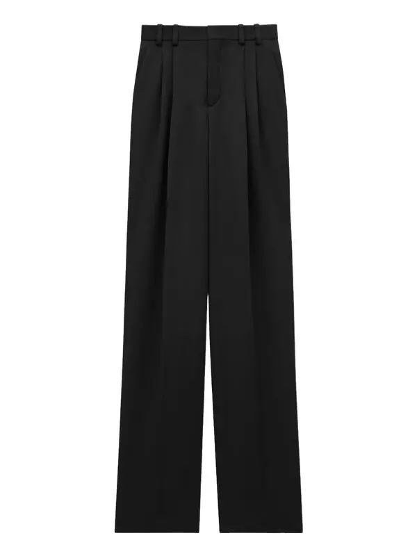 Saint Laurent High Waist Straight Leg Pants - Black