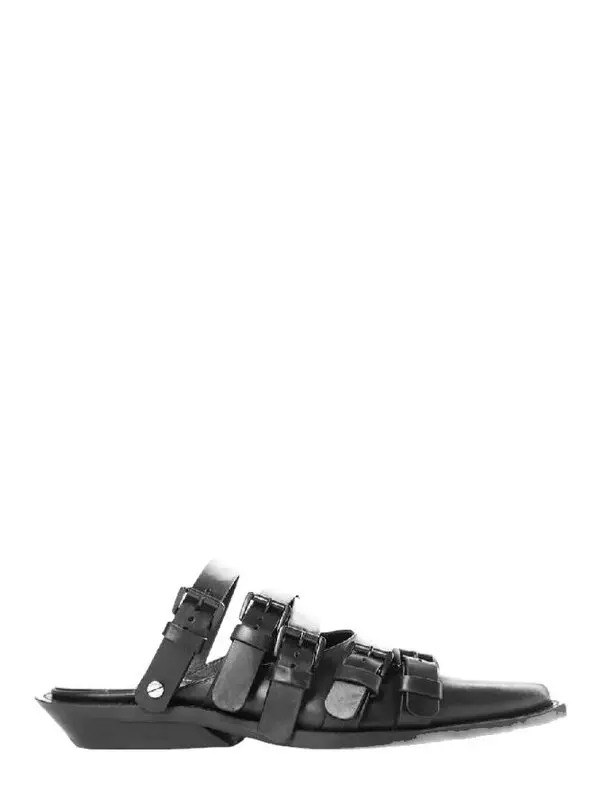 ANN DEMEULEMEESTER Kalla Buckle-strap Pointed Toe Sandals - Black