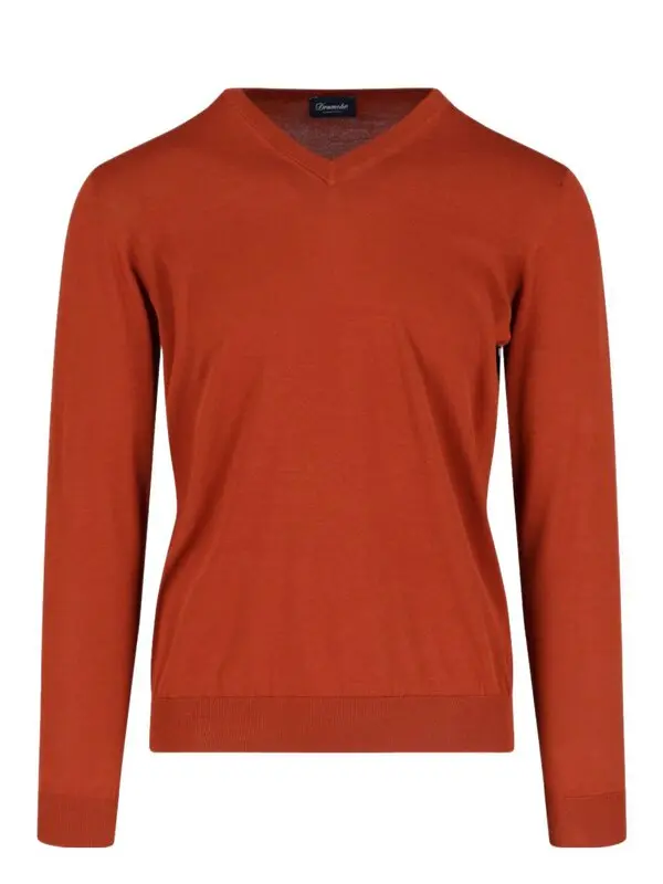 DRUMOHR V-neck Knit Top - Orange