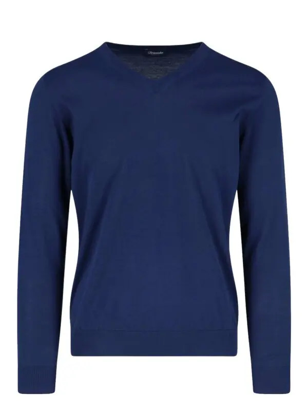 DRUMOHR V-neck Knit Top - Blue