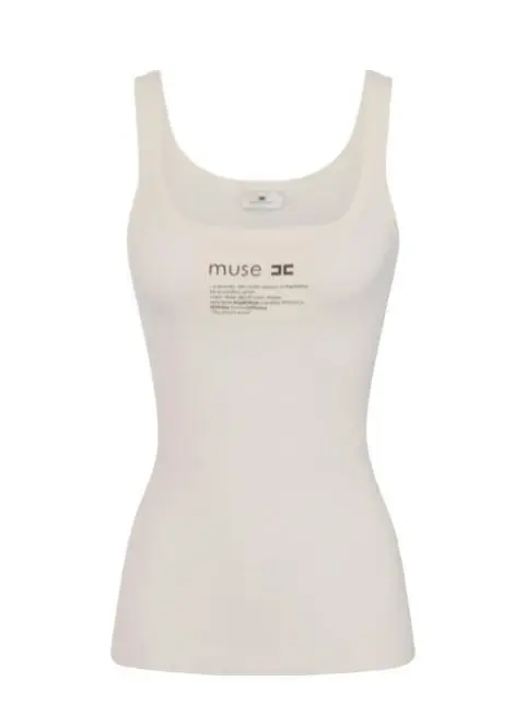 Elisabetta Franchi Ribbed Knit Top With Lettering Detail - White