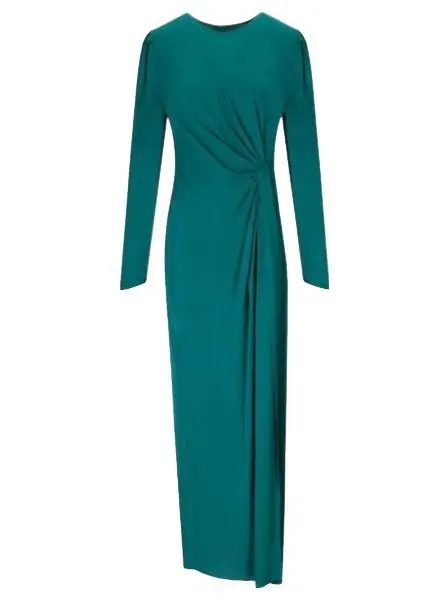 TWINSET Asymmetric Draped Maxi Dress - Green