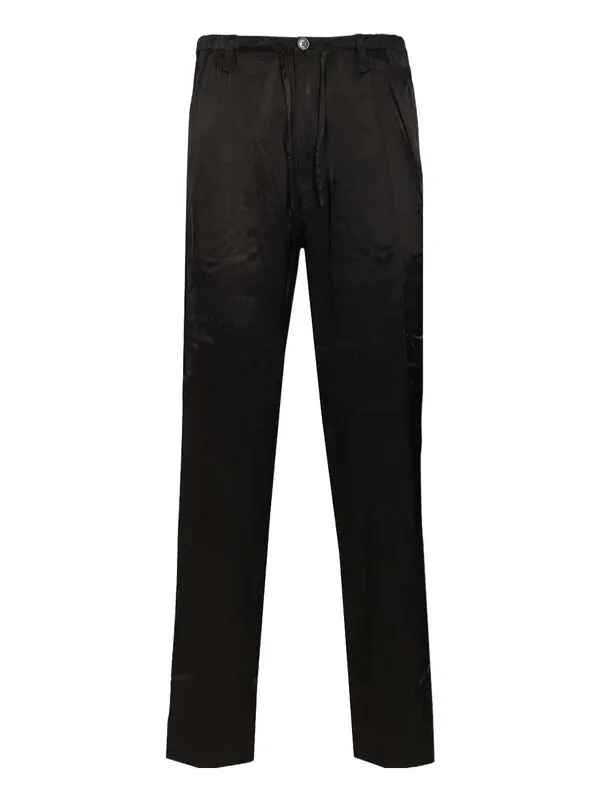 Dries Van Noten Straight Leg Pants With Drawstring Waistband - Black
