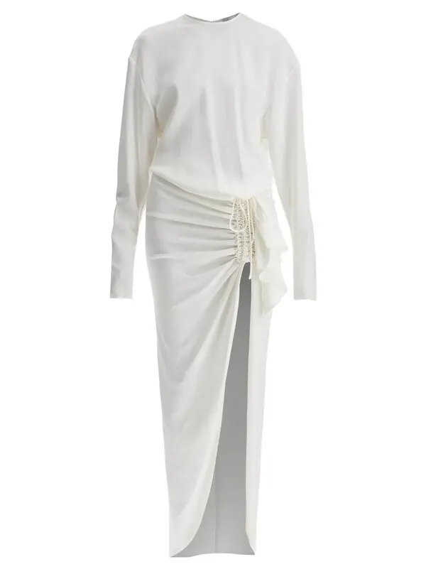 Christopher Esber Pleated Maxi Dress With Side Slits - White