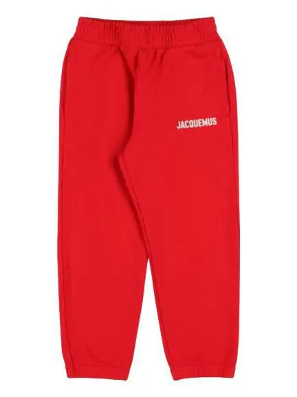 Jacquemus Logo Print Cotton Sweatpants - Red