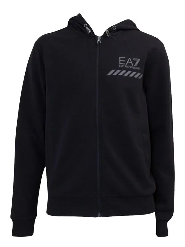 EA7 Zip-up Hooded Track Jacket - Black