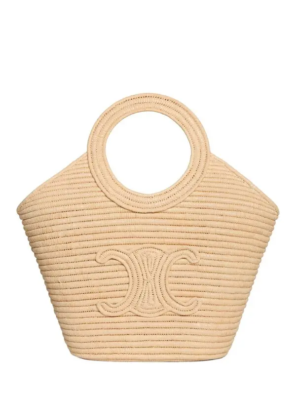 Celine Braided Raffia Panier Bag - Natural Color