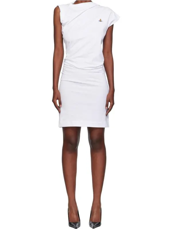 VIVIENNE WESTWOOD Midi Dress With Asymmetrical Drape - White