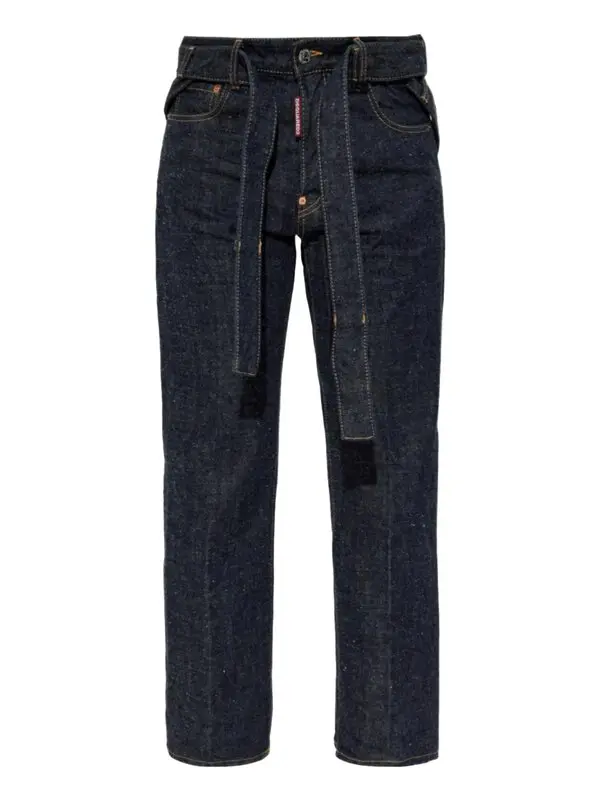Dsquared2 Cropped Belted Jeans - Navy Blue