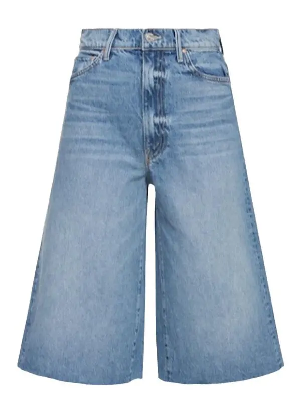 MOTHER The Undercover Fray Denim Shorts - Blue