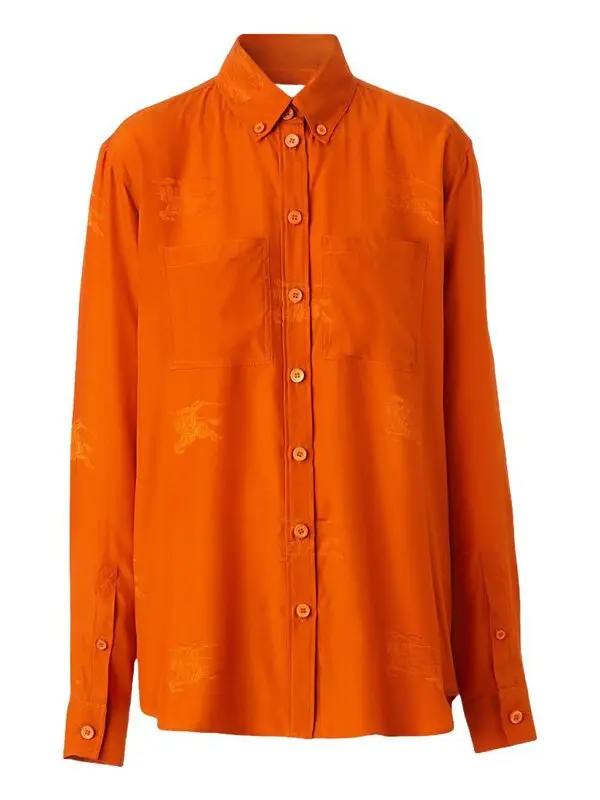 Burberry All-over Jacquard Buttoned Shirt - Orange