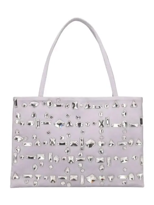 16Arlington Suki Small Shoulder Bag With Crystal Embellishments - Gray