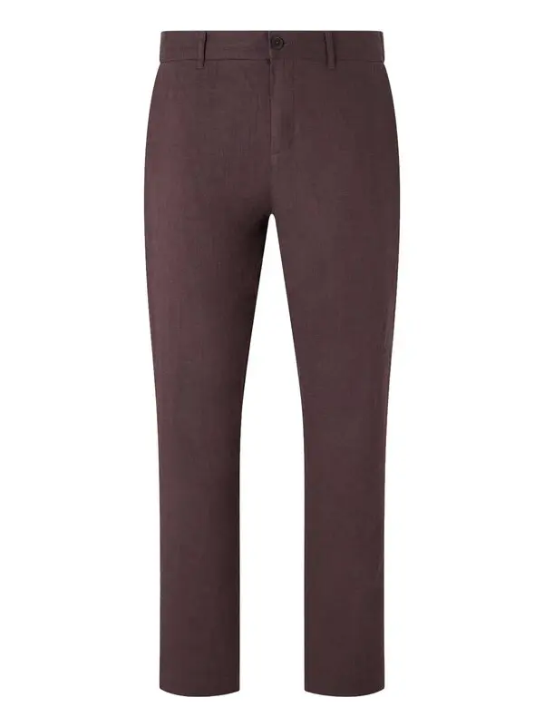 Onia Straight-leg Linen-blend Trousers - Brown