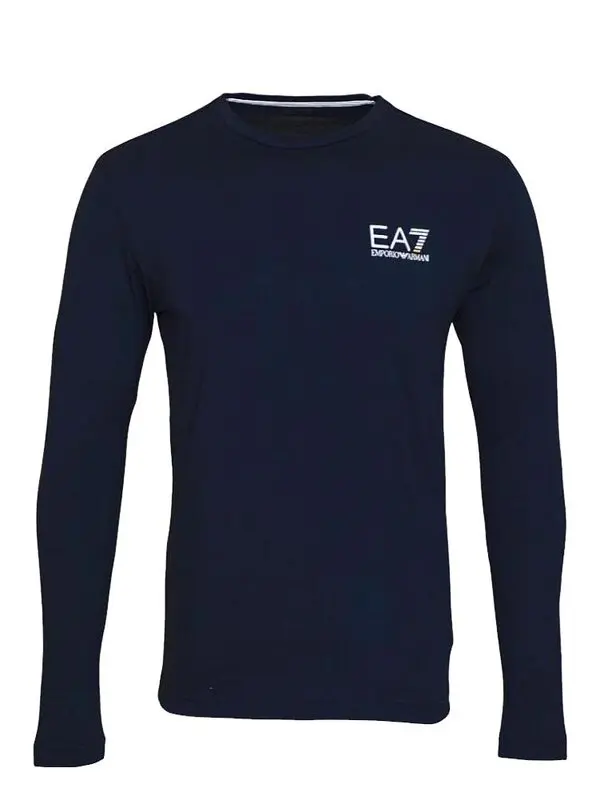 EA7 Navy Blue Round-necked T-shirt - Black