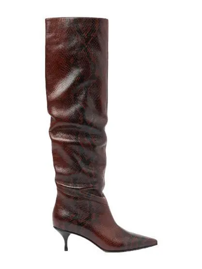 SCAROSSO Barbara Pointed Toe Knee High Boots - Brown