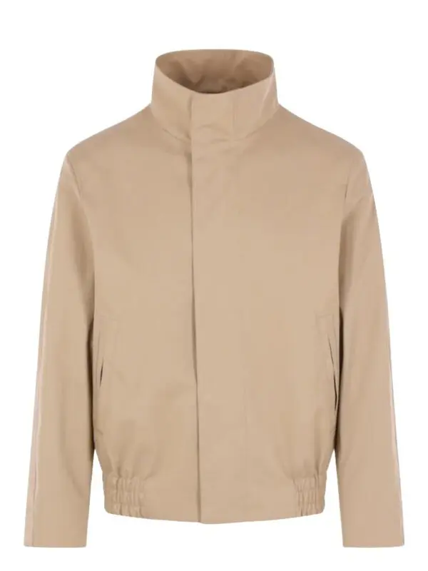 LARDINI High-neck Zip-up Jacket - Nude