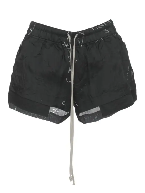 Rick Owens Drawstring Printed Shorts - Black