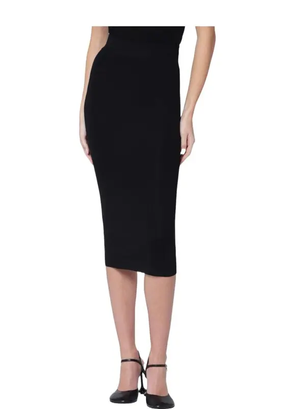 ENTIRE STUDIOS Ribbed Midi Knitted Skirt - Black