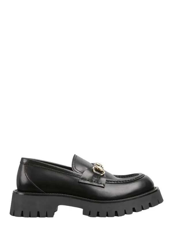 Gucci Lug Horsebit Detailed Loafers - Black