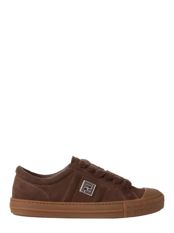 Fendi Suede Low-top Sneakers - Brown