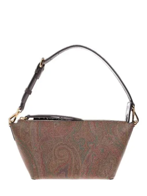 Etro Paisley Printed Zipped Shoulder Bag - Brown