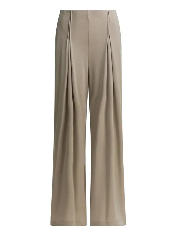 Max Mara Pleated Wide Leg Trousers - Nude