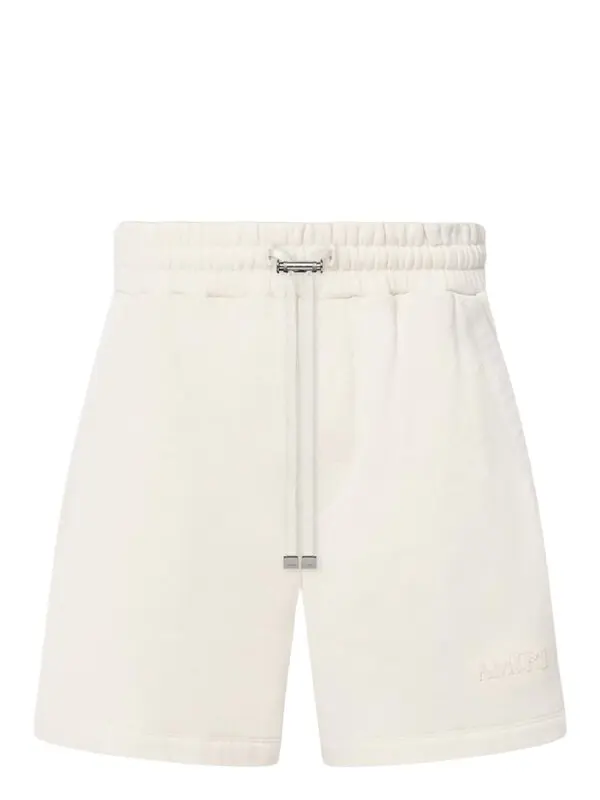 Amiri Cotton Drawstring Shorts With Embroidered Logo - White