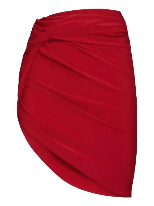 Jacquemus La Mini Jupe Drapeado Jersey Skirt - Deep Red