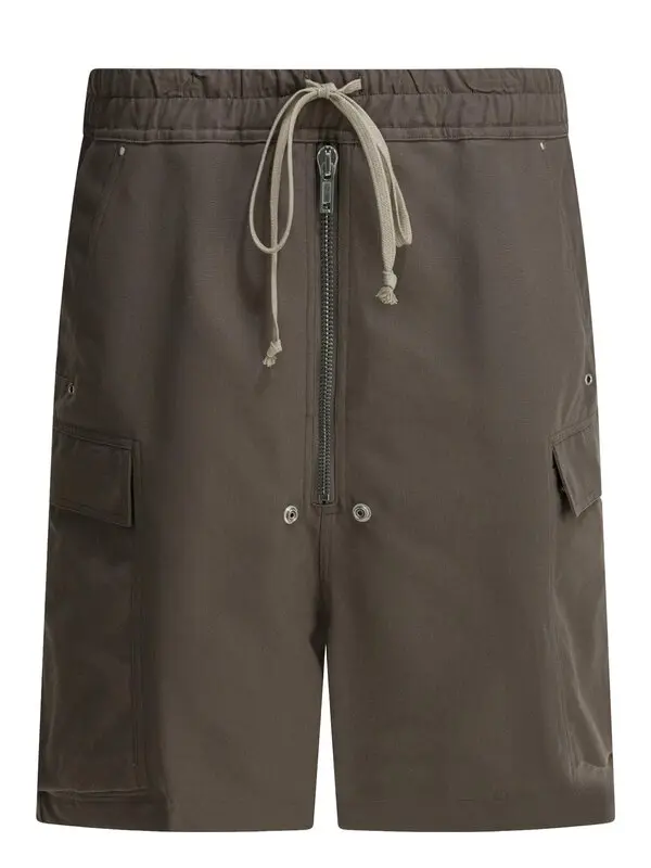Rick Owens Elasticated Waistband Drawstring Cargo Shorts - Black