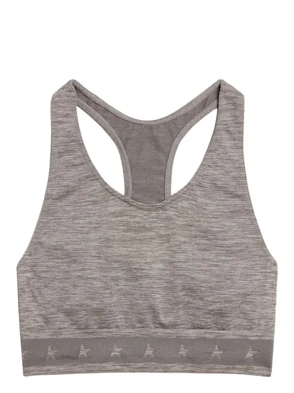 GOLDEN GOOSE Cropped Top With Logo Underband - Gray