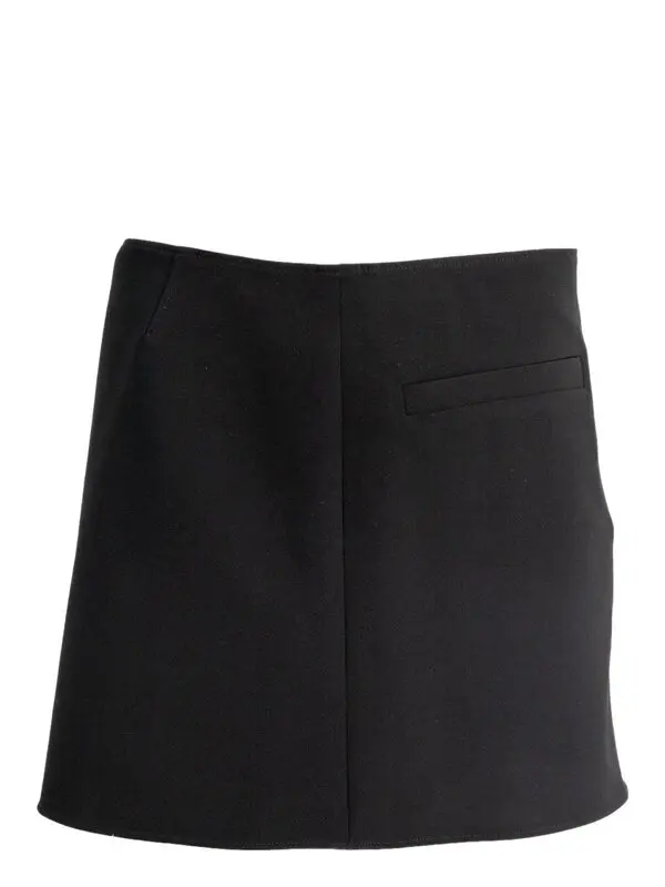 COURREGES Logo Detail Zipped Mini Skirt - Black