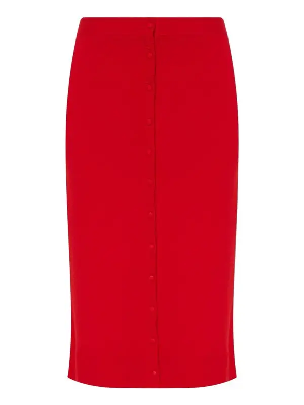 Victoria Beckham Button-front Fitted Skirt - Red