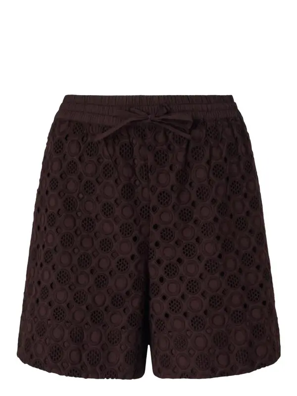 Pinko Drawstring Embroidered Shorts - Black