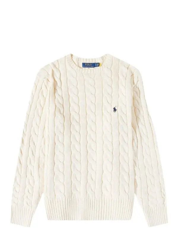 Polo Ralph Lauren Cable-knit Jumper With Embroidered Pony Logo - Beige