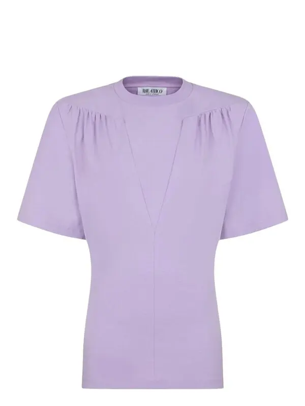 Attico Jewel Cut-out Crewneck T-shirt - Purple