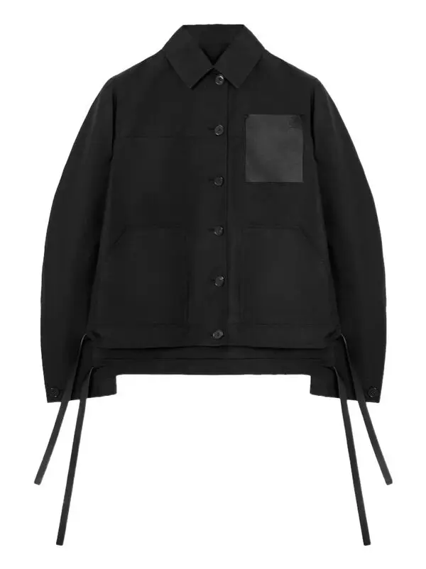 Loewe Button-fastening Pocket Jacket With Lace-up Sides - Black