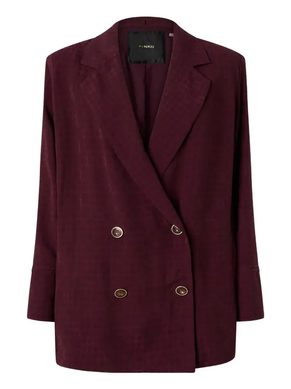 Pinko Double-breasted Notched Lapel Jacket - Brown