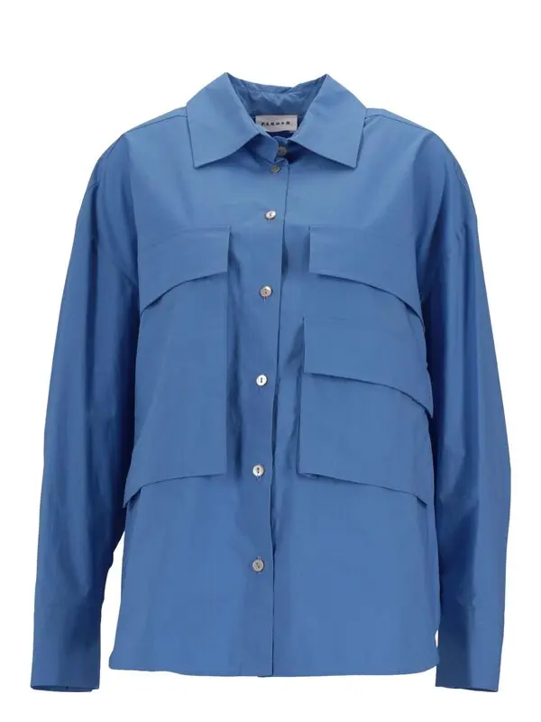 P.a.r.o.s.h Long Sleeve Shirt With Chest Pockets - Blue