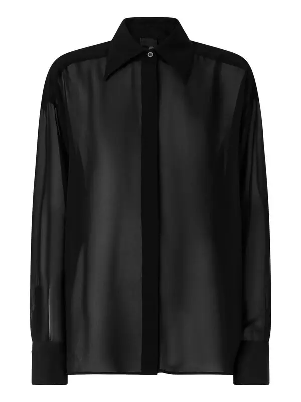 Pinko Sheer Long Sleeve Shirt - Black