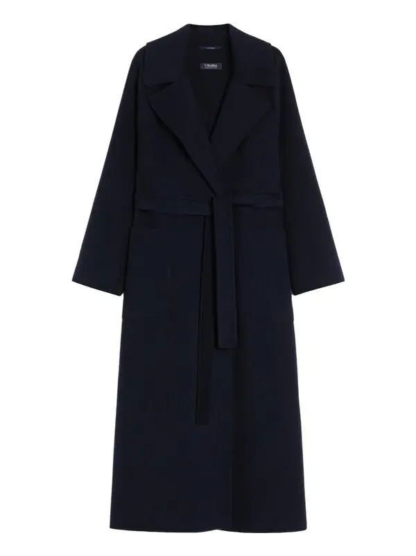 Max Mara Long-sleeved Wrap Coat - Midnight Blue