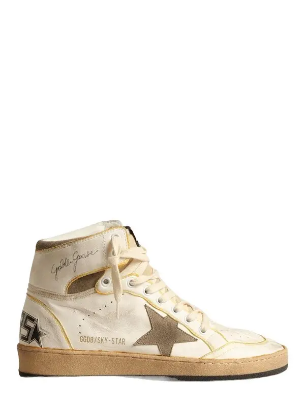 GOLDEN GOOSE Sky-star High-top Sneakers - Nude