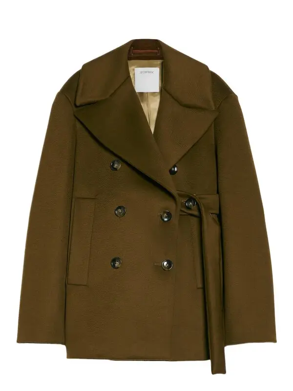 Sportmax Double-breasted Belted Coat - Brown