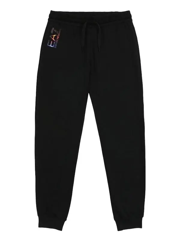 EA7 Logo Printed Track Pants - Black