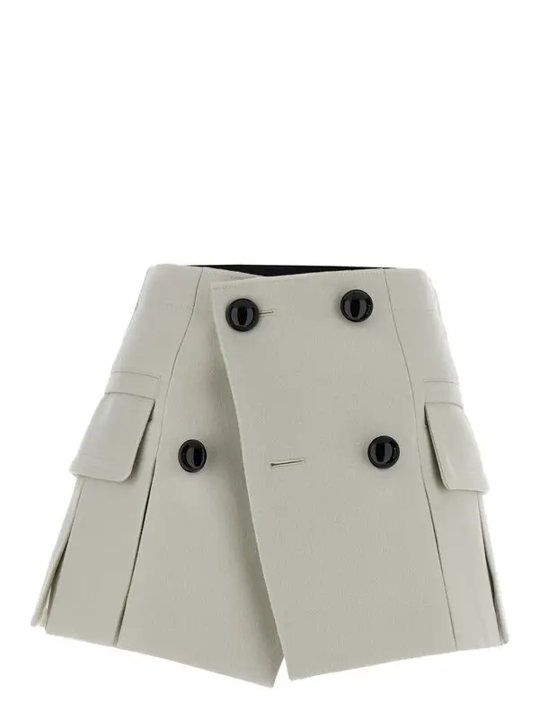 Sacai Melton Button Detailed Skorts - Gray