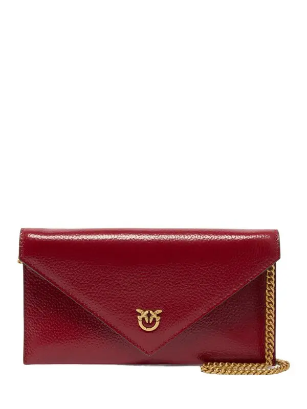 Pinko Love Birds Logo Detailed Clutch Bag - Red