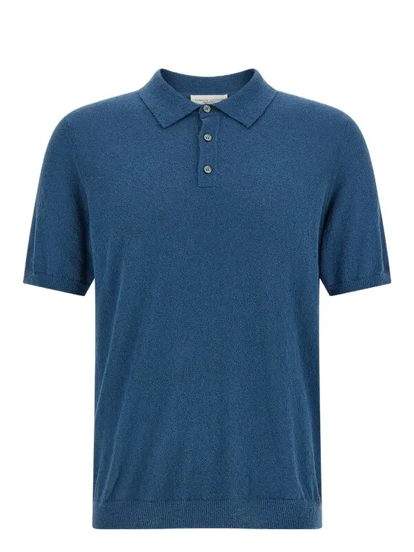 ROBERTO COLLINA Short-sleeved Polo Shirt - Blue