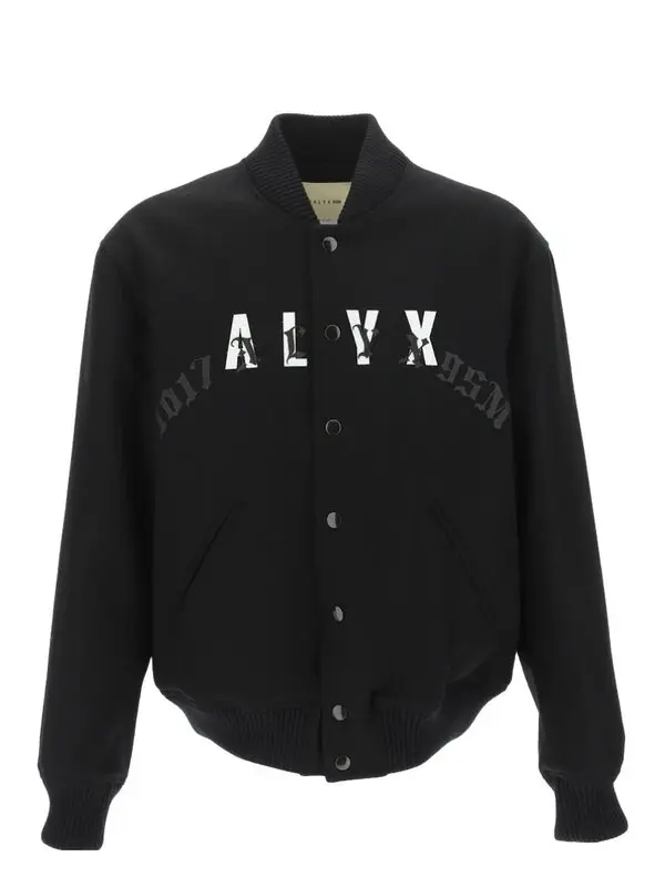 1017 Alyx 9sm Logo Printed Varsity Jacket - Black