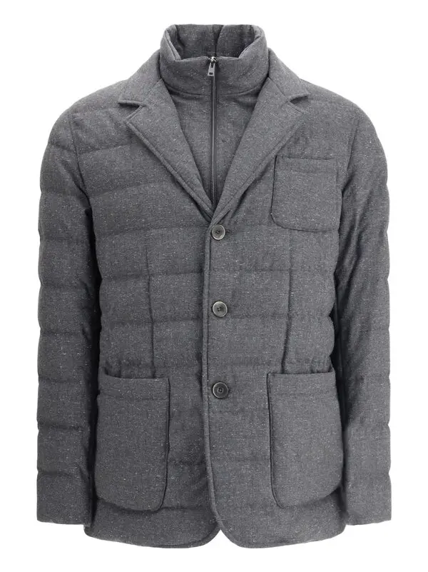 Herno Quilted Down Blazer - Gray