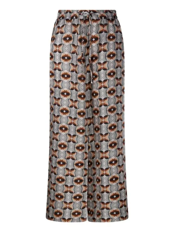 PIERRE-LOUIS MASCIA Printed Wide-leg Pants - Naturale